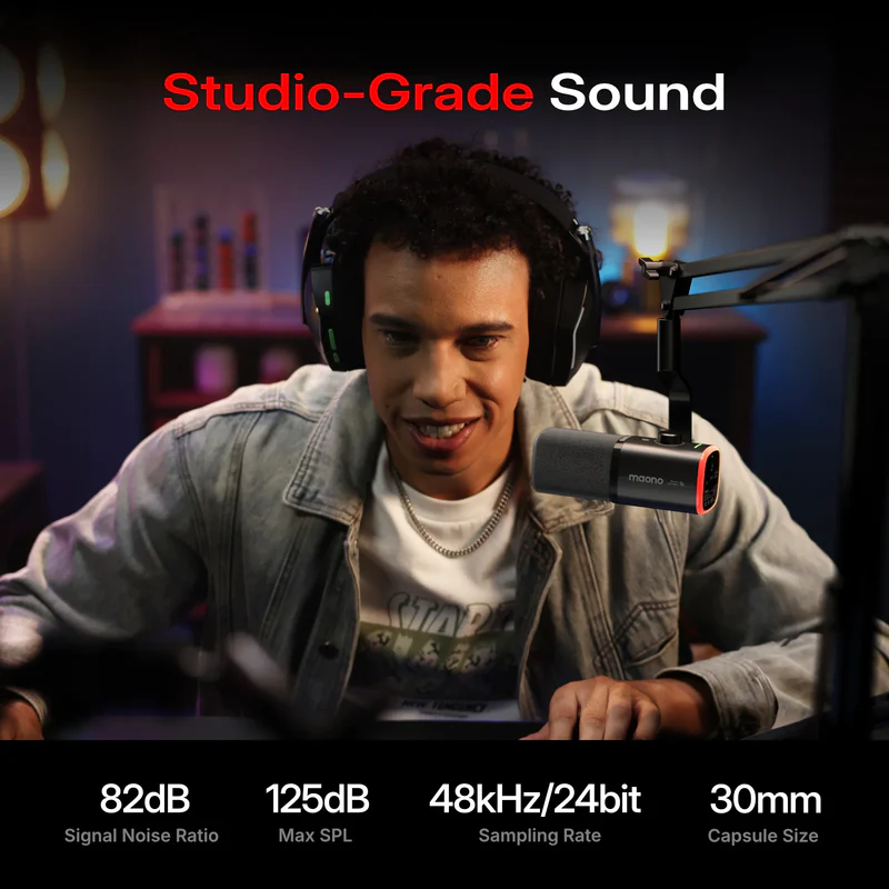 MAONO PD100W Wireless / USB Microphone – Gaming & Streaming Mic with ...